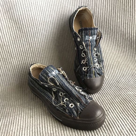 Converse | Shoes | Converse All Stars Low Top Sneakers Brown Blue Tweed ...